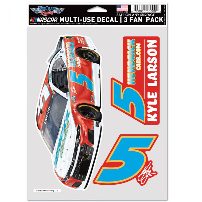 Kyle Larson HendrickCars.com Multi Use 3 Fan Pack Decals | Knick Knacks ...