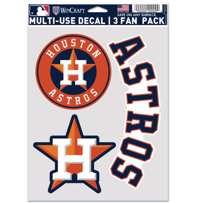 Houston Astros Multi Use 3 Fan Pack Decals | Knick Knacks Racing ...