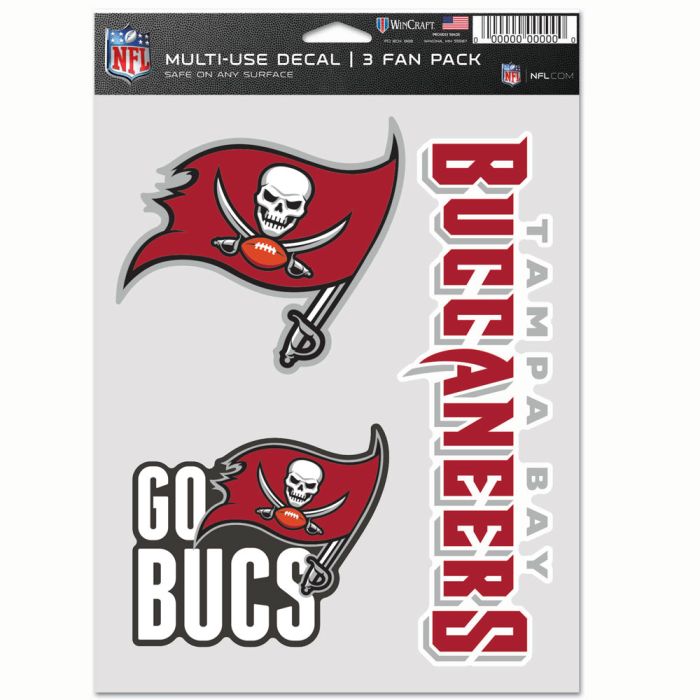 Tampa Bay Buccaneers Multi Use 3 Fan Pack Decals | Knick Knacks Racing ...