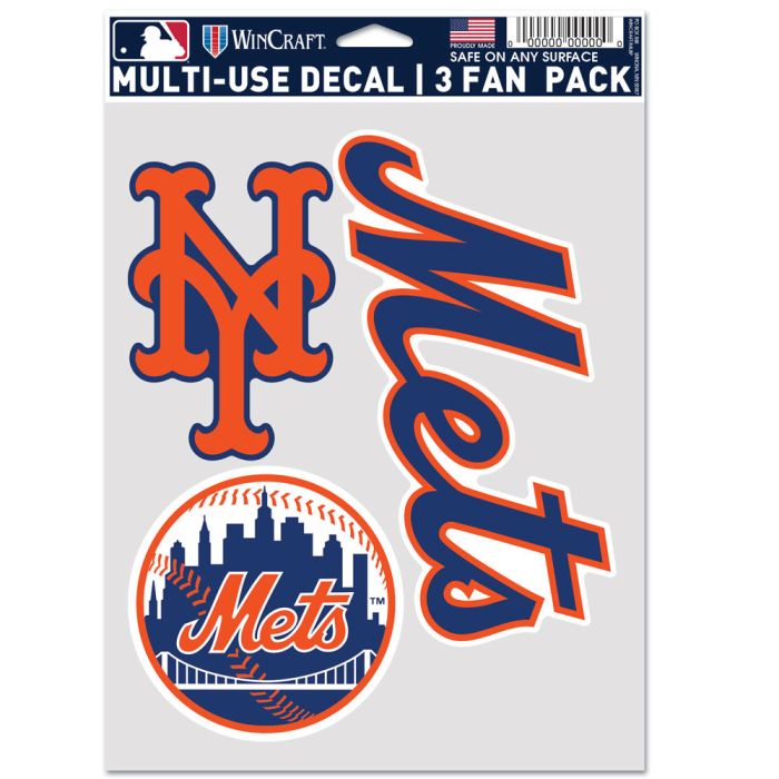 New York Mets Multi Use 3 Fan Pack Decals | Knick Knacks Racing ...